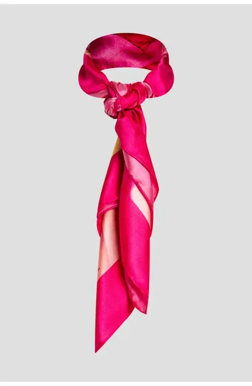 Natori Imperial Silk Scarf Dragon Print - Pink Multi