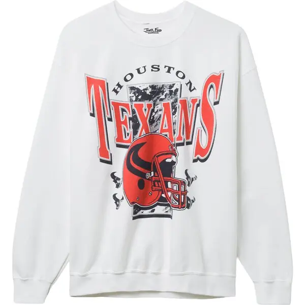 Junk Food Houston Texans Conversion Graphic Sweatshirt - White