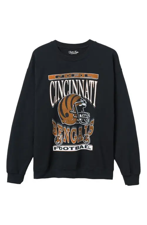Junk Food Cincinnati Bengals Cotton Blend Crewneck Sweatshirt - Black