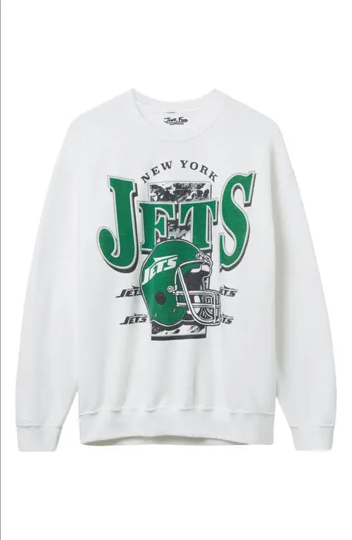 Junk Food New York Jets Conversion Graphic Sweatshirt - White