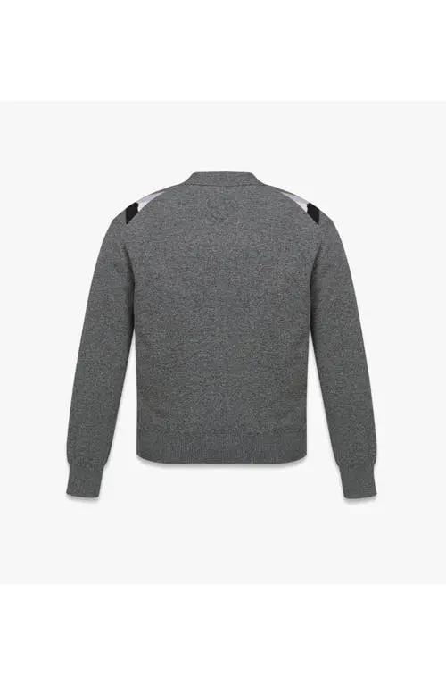 Mcm Diamond Cardigan In Wool Jacquard