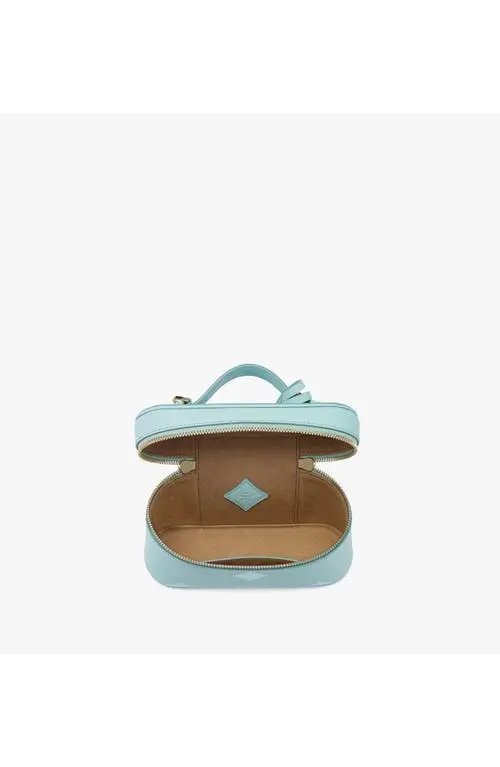 Mcm Mini Aren Vanity Case In Visetos - Green