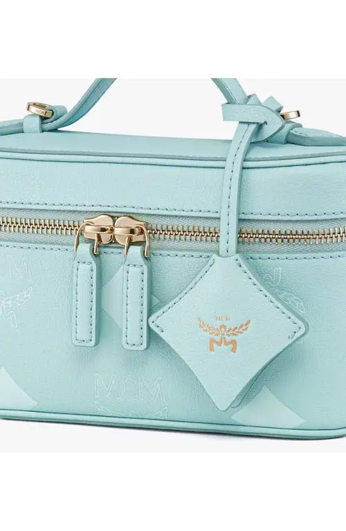 Mcm Mini Aren Vanity Case In Visetos - Green