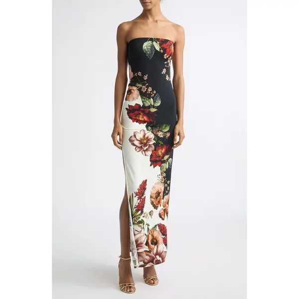 Alice + Olivia Delora Strapless Maxi Dress - Flrlrdianc