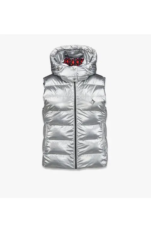 Mcm Reversible Puffer Vest - Metallic Silver