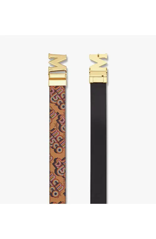 Mcm Claus M Reversible Belt 1.5 Inch In Disco Visetos