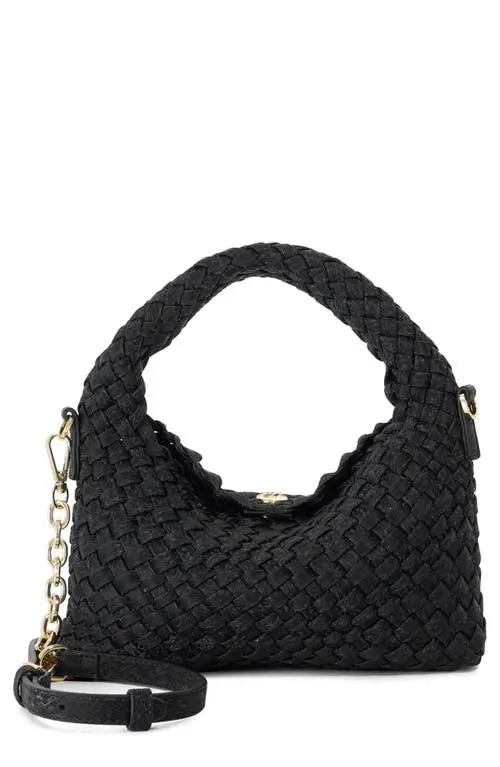 Dune London Woven Faux Leather Mini Crossbody Bag - Black