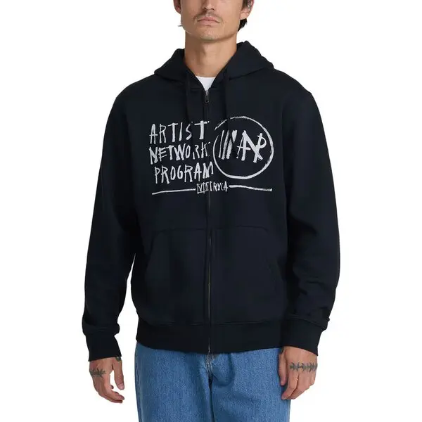 Rvca Horton Anp Zip Hoodie - Black