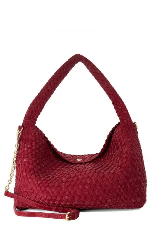Dune London Deliberate Woven Hobo Bag - Berry