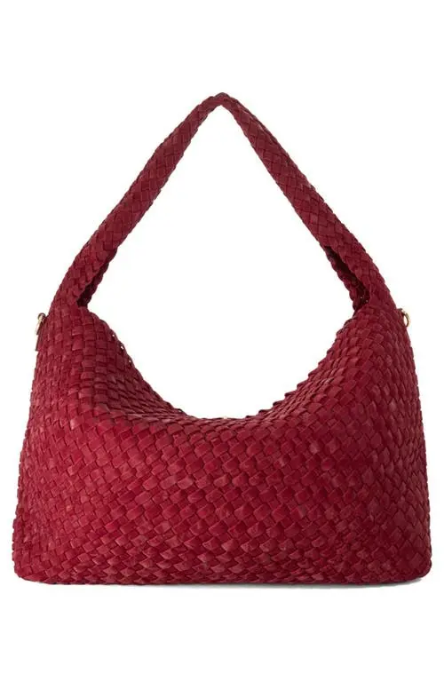 Dune London Deliberate Woven Hobo Bag - Berry