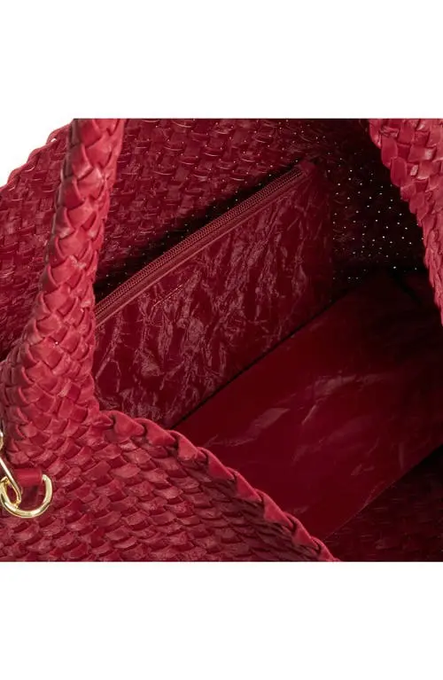 Dune London Deliberate Woven Hobo Bag - Berry