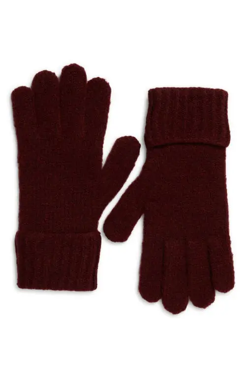 Treasure & Bond Ribbed Cuff Gloves - Merlot