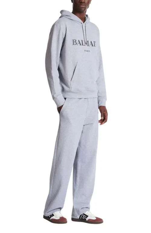 Balmain Printed Hoodie - Grey