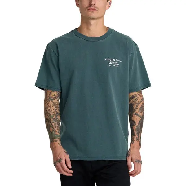 Rvca V8 Loose Fit Cotton Graphic T-shirt