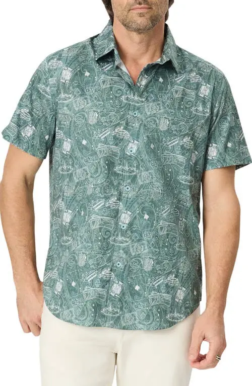 Robert Graham The Vault Short Sleeve Stretch Cotton Shirt - Emerald