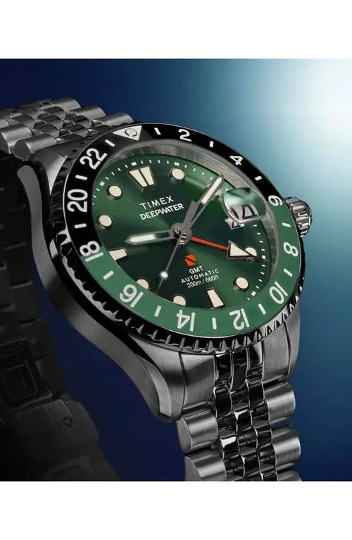 Timex® Deepwater Meridian 200 Gmt Automatic Bracelet Watch