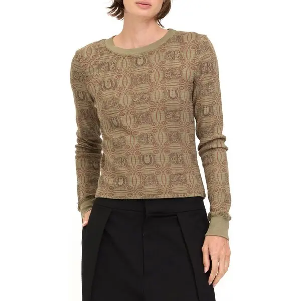 PROJECT SOCIAL T Western Graphic Long Sleeve Thermal T-shirt - Olive