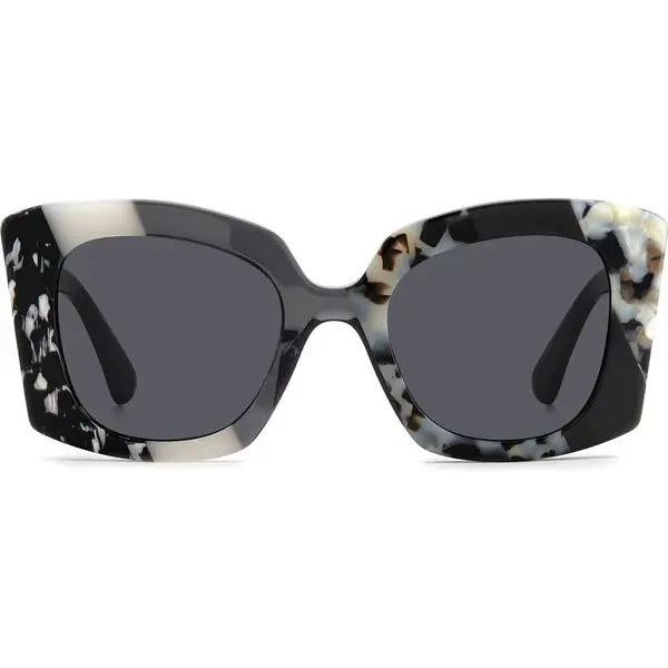 Kurt Geiger 52mm Square Sunglasses - Black Multicolor/grey