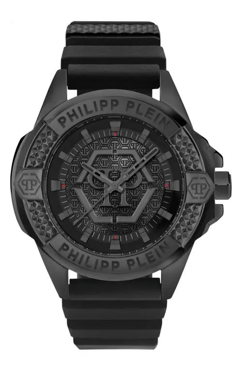 Philipp Plein Majesty Silicone Strap Watch - Ip Black