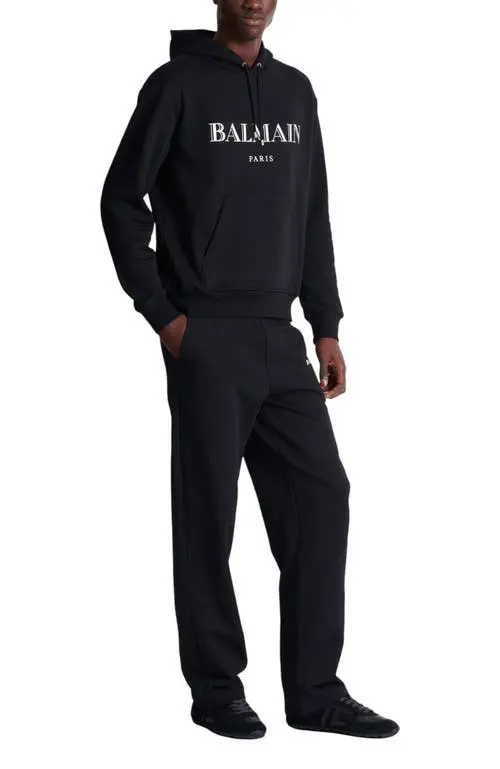 Balmain Printed Hoodie - Black