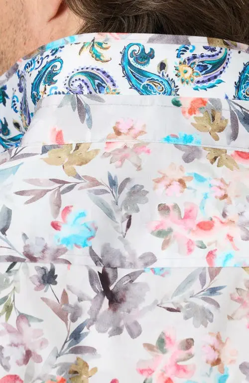 Robert Graham Shadbush Floral Stretch Cotton Shirt