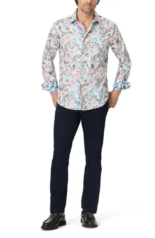 Robert Graham Shadbush Floral Stretch Cotton Shirt