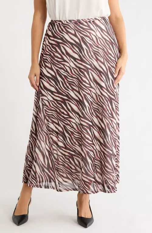 CITY BLUES Belle Seam Maxi Skirt - Parchment/cherry