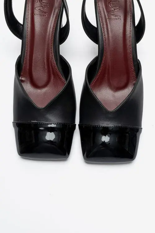PROLOGUE SHOES Maruelle Block Heel Slingback Pump - Black
