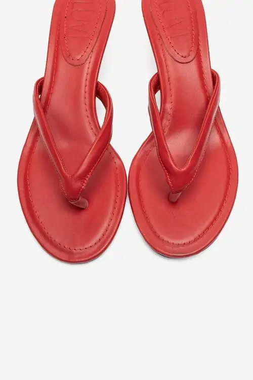 PROLOGUE SHOES Norell Stiletto Thong Sandal - Red