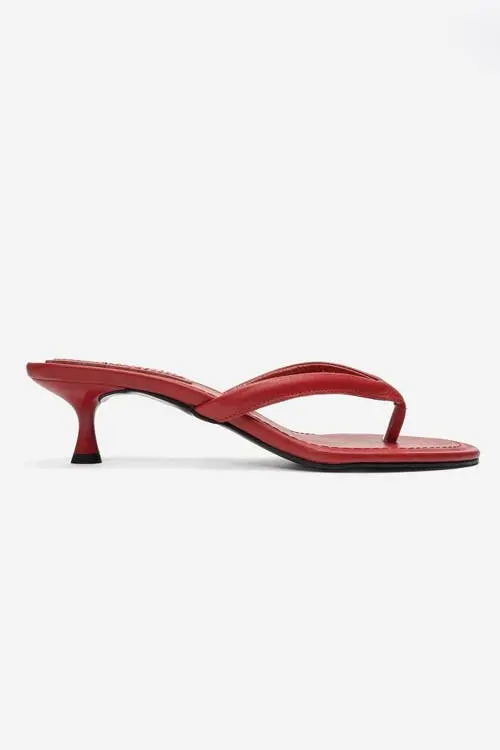 PROLOGUE SHOES Norell Stiletto Thong Sandal - Red