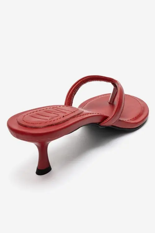 PROLOGUE SHOES Norell Stiletto Thong Sandal - Red