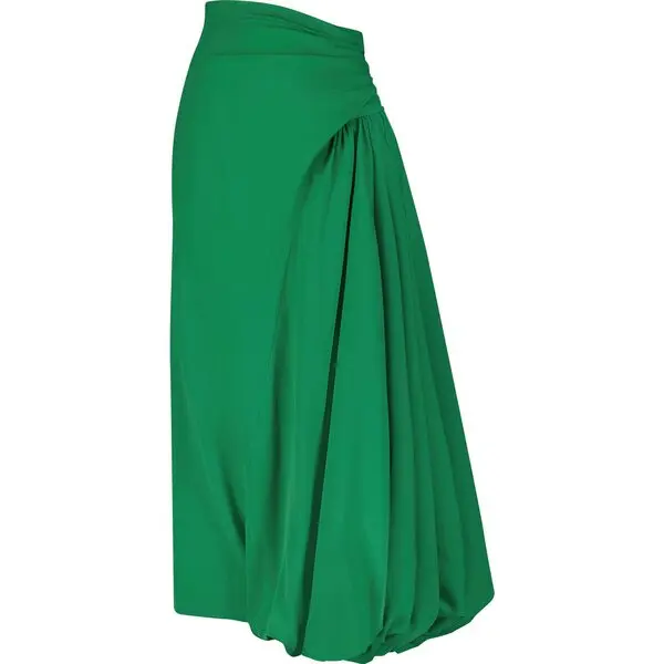 Lela Rose Faille Draped Bubble Skirt - Fern