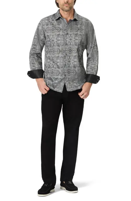 Robert Graham Eastlake Long Sleeve Stretch Cotton Shirt - Charcoal