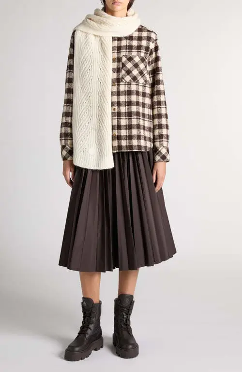 Moncler Check Wool Blend Shirt Jacket