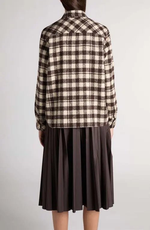 Moncler Check Wool Blend Shirt Jacket