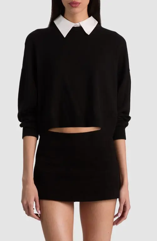 Alice + Olivia Rhett Wool Sweater With Detachable Collar