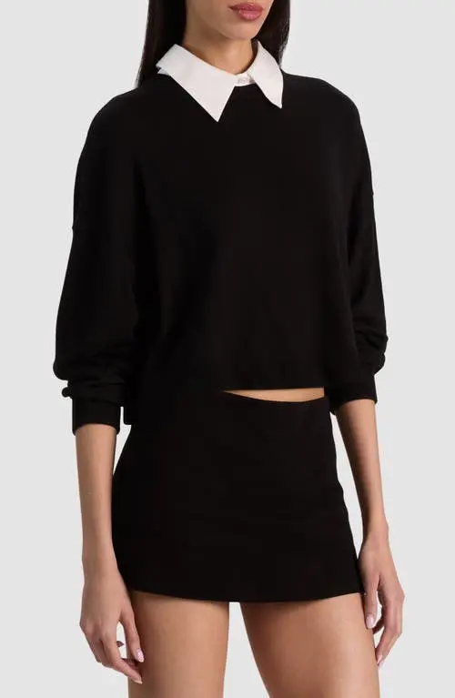 Alice + Olivia Rhett Wool Sweater With Detachable Collar