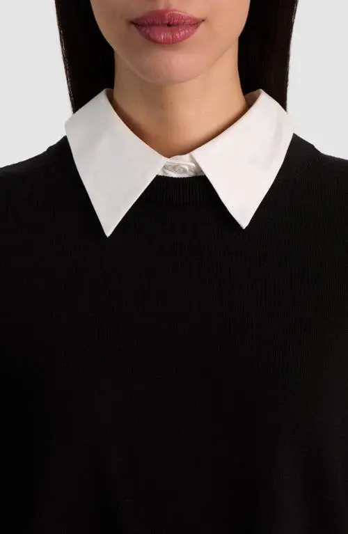 Alice + Olivia Rhett Wool Sweater With Detachable Collar