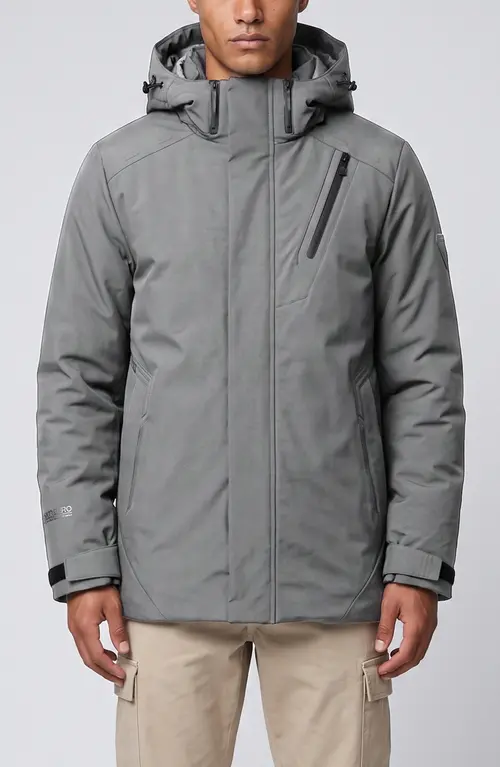 POINT ZERO Hooded Microfiber Jacket With Heat-sealed Pockets - Slate