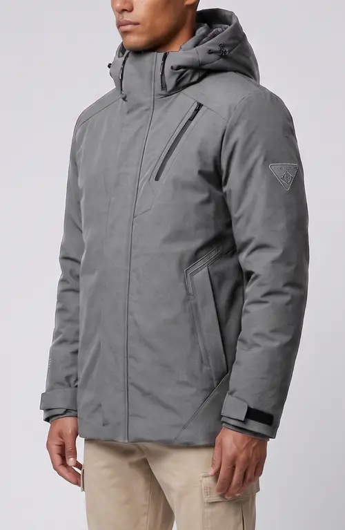 POINT ZERO Hooded Microfiber Jacket With Heat-sealed Pockets - Slate