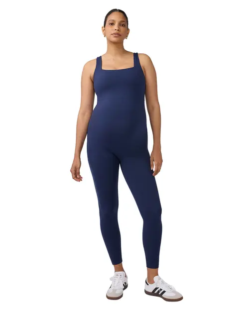 Ingrid & Isabel® Sleeveless Long Knit Maternity Nursing Unitard - Navy