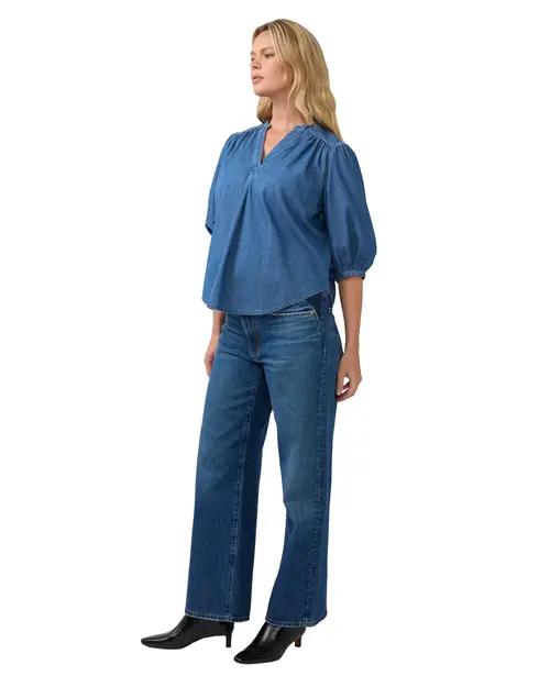 Ingrid & Isabel® Relaxed Popover Chambray Maternity Shirt