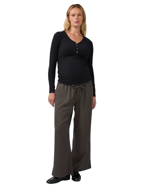 Ingrid & Isabel® Over Belly Wide Leg Maternity Pant - Black Olive