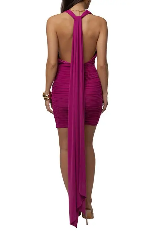 JLUXLABEL Plunge Mini Dress - Fuchsia
