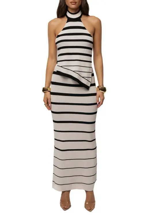 JLUXLABEL Marina Nights Striped Skirt Set - White/black
