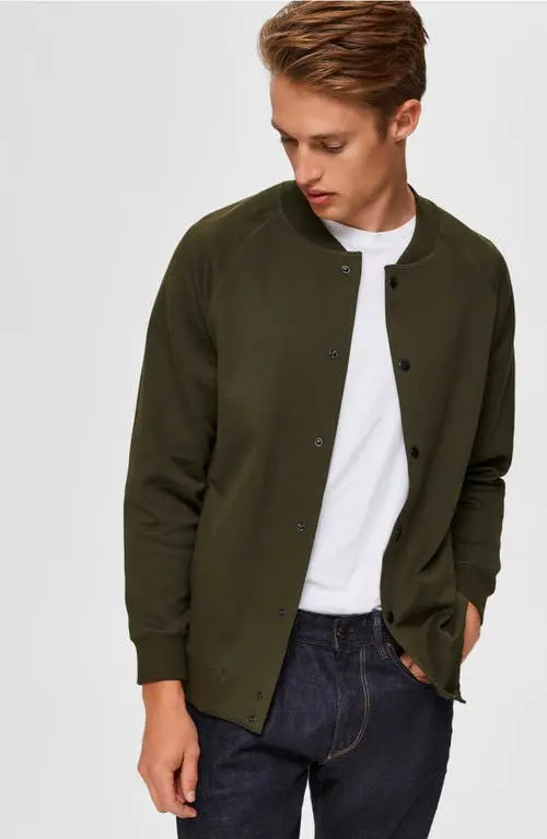 SELECTED Shayne Cotton Blend Bomber Jacket