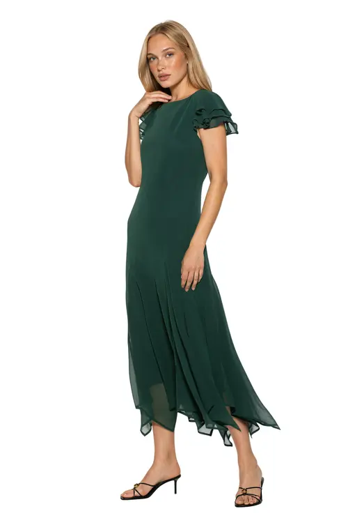 ALEXIA ADMOR Kaelith Ruffle Sleeve Midi Dress