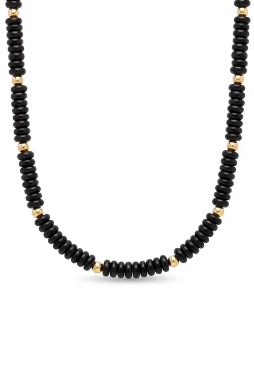 CUFFED BY NANO And Gold Beaded Necklace - Black