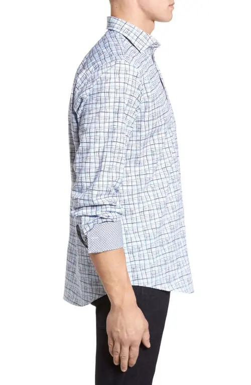 Bugatchi Regular Fit Grid Sport Shirt