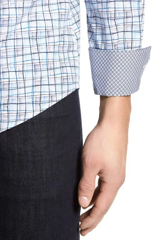 Bugatchi Regular Fit Grid Sport Shirt